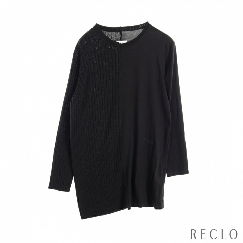 【楽天市場】エムエムシックスメゾンマルジェラ MM6 MAISON MARGIELA ワンピース クルーネック 長袖 ウール コットン ブラック 切替 S52DA0010【中古】：RECLO ...