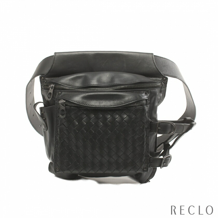 【楽天市場】ボッテガヴェネタ BOTTEGA VENETA イントレチャート ウエストバッグ ウエストバッグ ボディバッグ レザー ブラック ...
