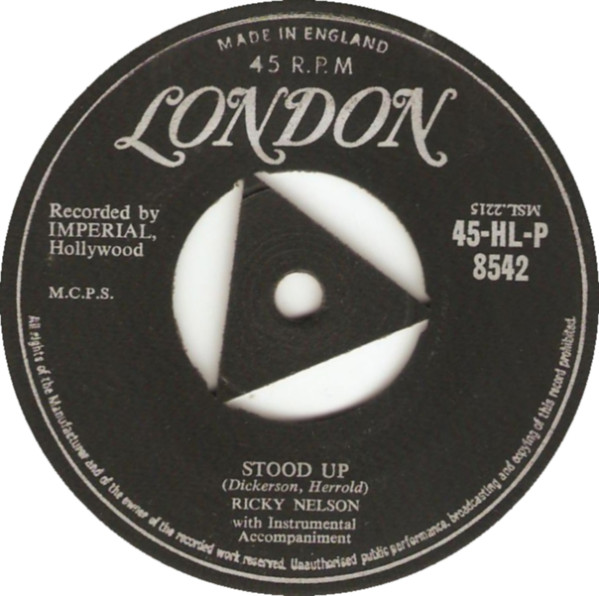 【楽天市場】【中古】英7” Ricky Nelson Stood Up / Waitin In School 45HLP8542 London ...