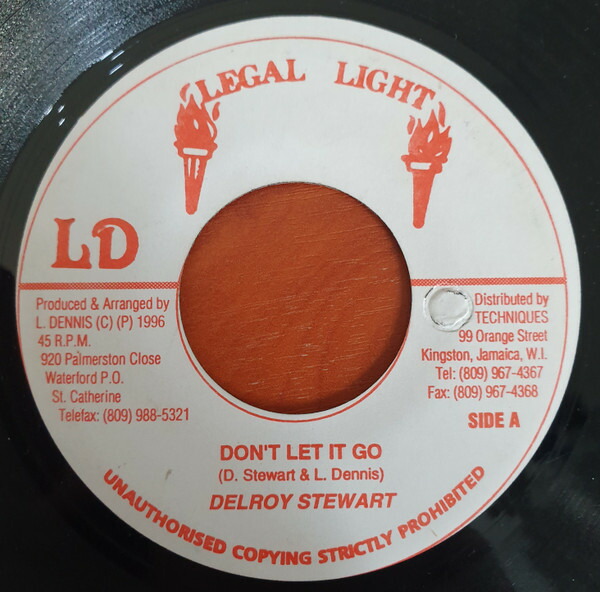 【楽天市場】【中古】ジャマイカ7” Delroy Stewart Dont Let It Go NONE Legal Light /00080 ...