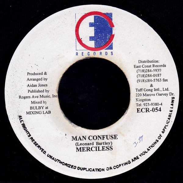 【楽天市場】【中古】ジャマイカ7" Merciless Man Confuse ECR054 East Coast Records ...