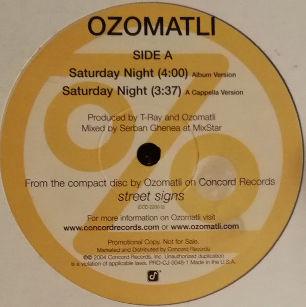 【楽天市場】【中古】米12" Ozomatli Saturday Night / Whos To Blame PROCJ00481 Concord Records /00250：レコードシティ ...