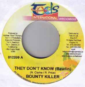 【楽天市場】【中古】ジャマイカ7” Bounty Killer They Dont Know (Bawlin) 012209 Tads ...