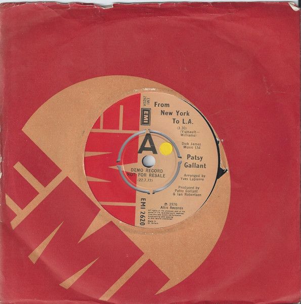 【楽天市場】【中古】英7" Patsy Gallant From New York To L.A. EMI2620PROMO EMI ...