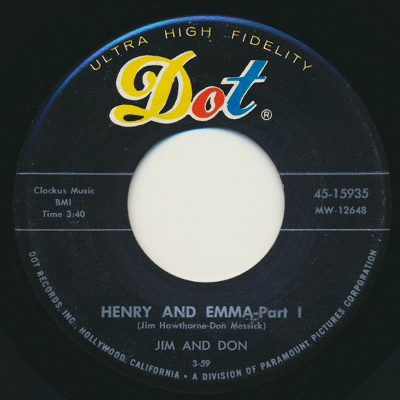 【楽天市場】【中古】米7" Jim & Don Henry And Emma - Part I / Henry And Emma - Part ...