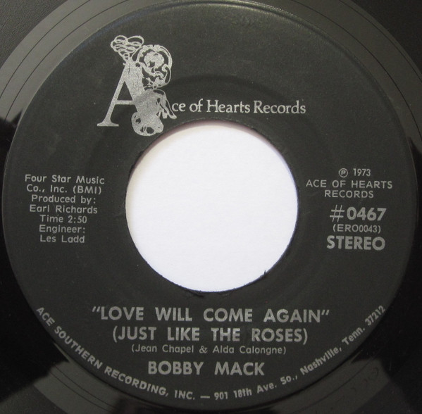 【楽天市場】【中古】米7" Bobby Mack Love Will Come Again / A Love Nobody Knows ...