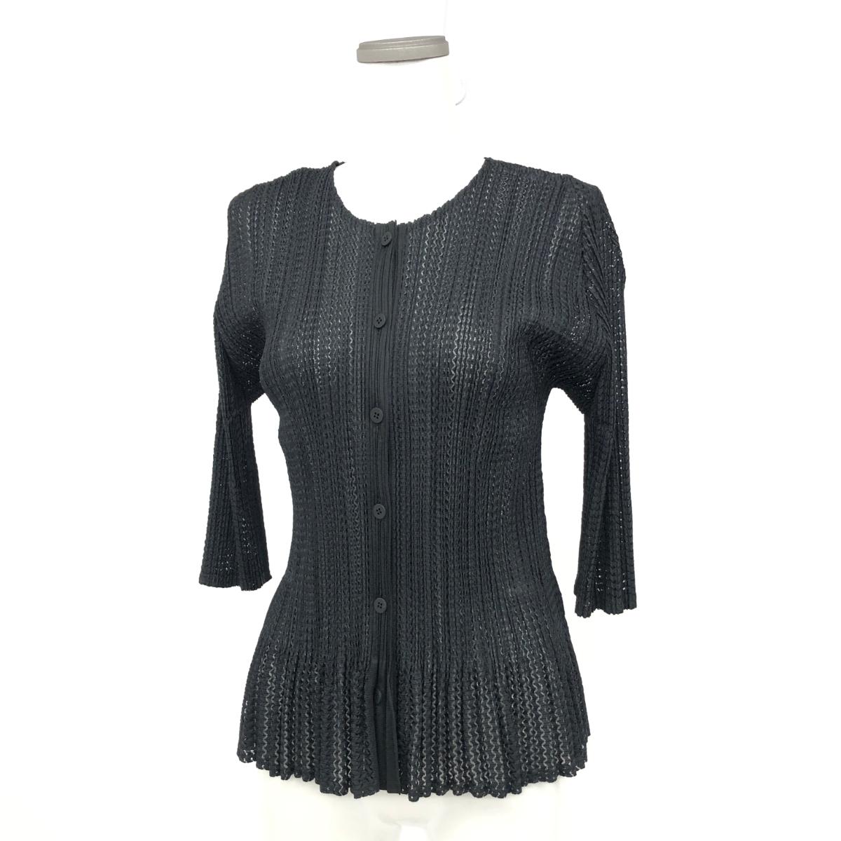 【楽天市場】PLEATS PLEASE プリーツプリーズ 七分袖カーディガン 未使用品 サイズ3 PP53-J0523 ブラック レディース ...