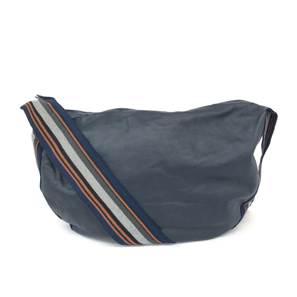 【楽天市場】NANNI STRADA ナンニストラーダ ワンショルダーバッグ 良好 ネイビー ラムスキン イタリア製 ストライプ ユニセックス ...