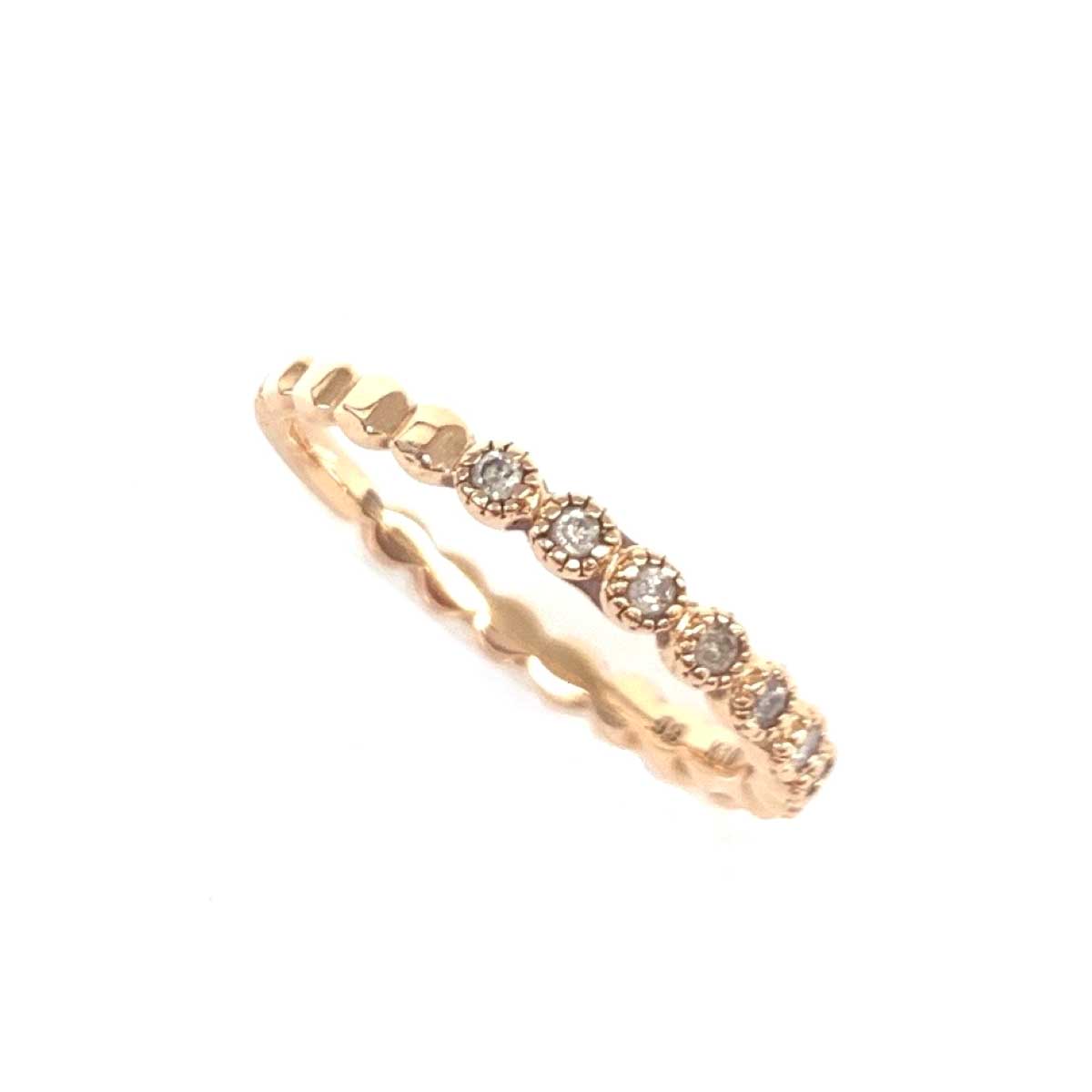 【楽天市場】agete アガット リング 美品 ゴールドカラー ダイヤ合計0.09ct K10PG レディース 総重量:1.2g 指輪 ジュエリー 【中古】：リサイクル ティファナ