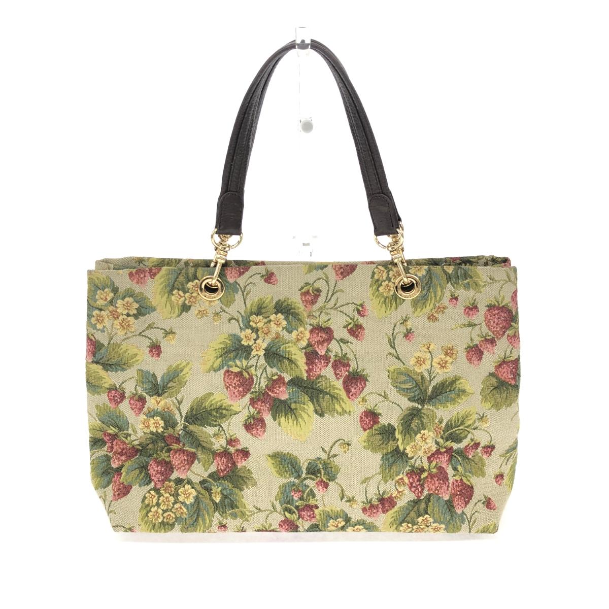 【楽天市場】【20％OFFクーポン】★無制限＆全員対象★【202412】 Think Bee シンクビー トートバッグ 良好 ベージュ ゴブラン織 いちご レディース bag 鞄 【中古 ...