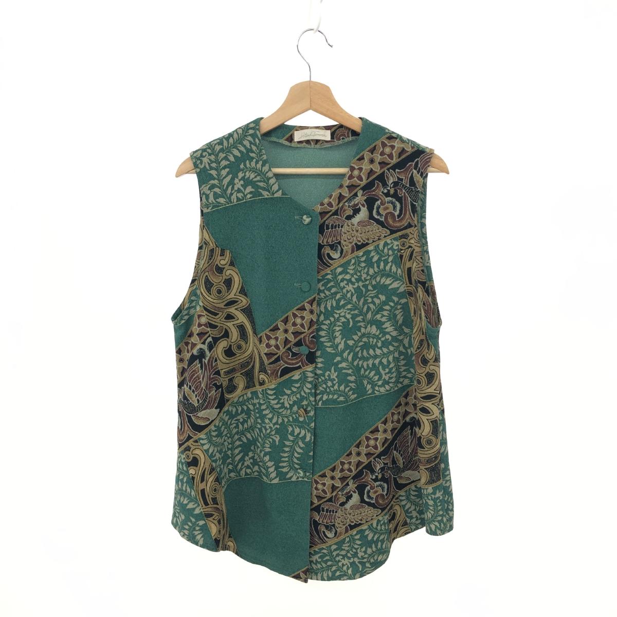 【楽天市場】Hitoshi Tamura ヒトシタムラ 詩仙堂 ジャケット ジレ 良好 サイズ:表記なし グリーン レディース ちりめん 和柄 ...