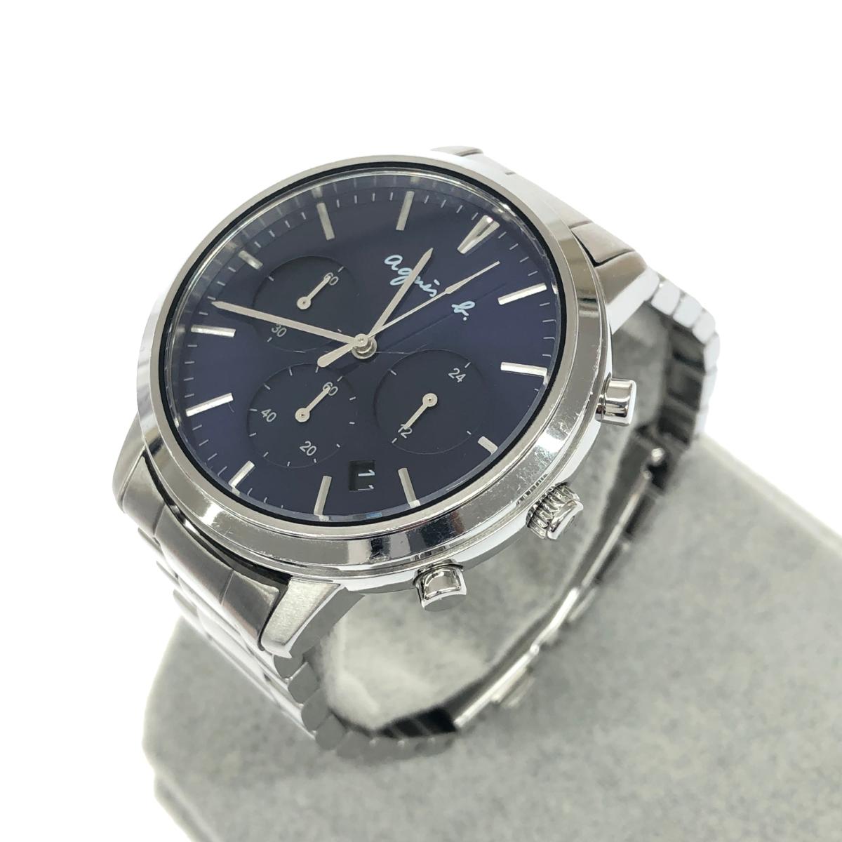 【楽天市場】agnes b. アニエスベー 腕時計 クロノグラフ VD53-KWB0 シルバーカラー/ネイビー SS メンズ ウォッチ ...