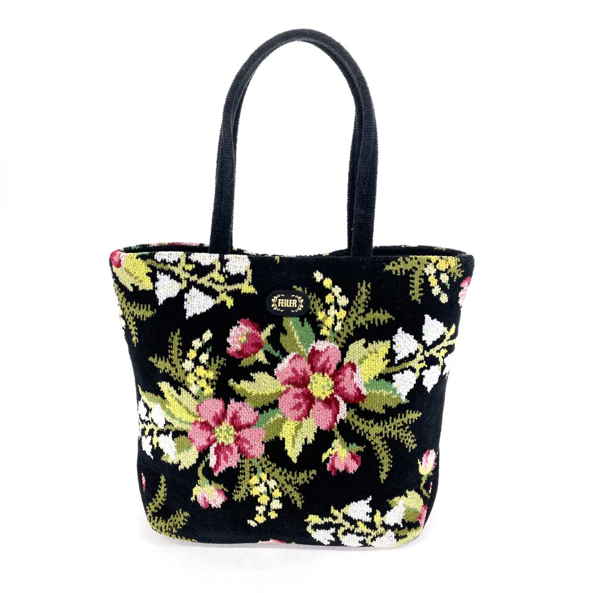 【楽天市場】FEILER フェイラー トートバッグ 美品 ブラック シェニール織り 花柄 レディース bag 鞄 【中古】：リサイクル ティファナ