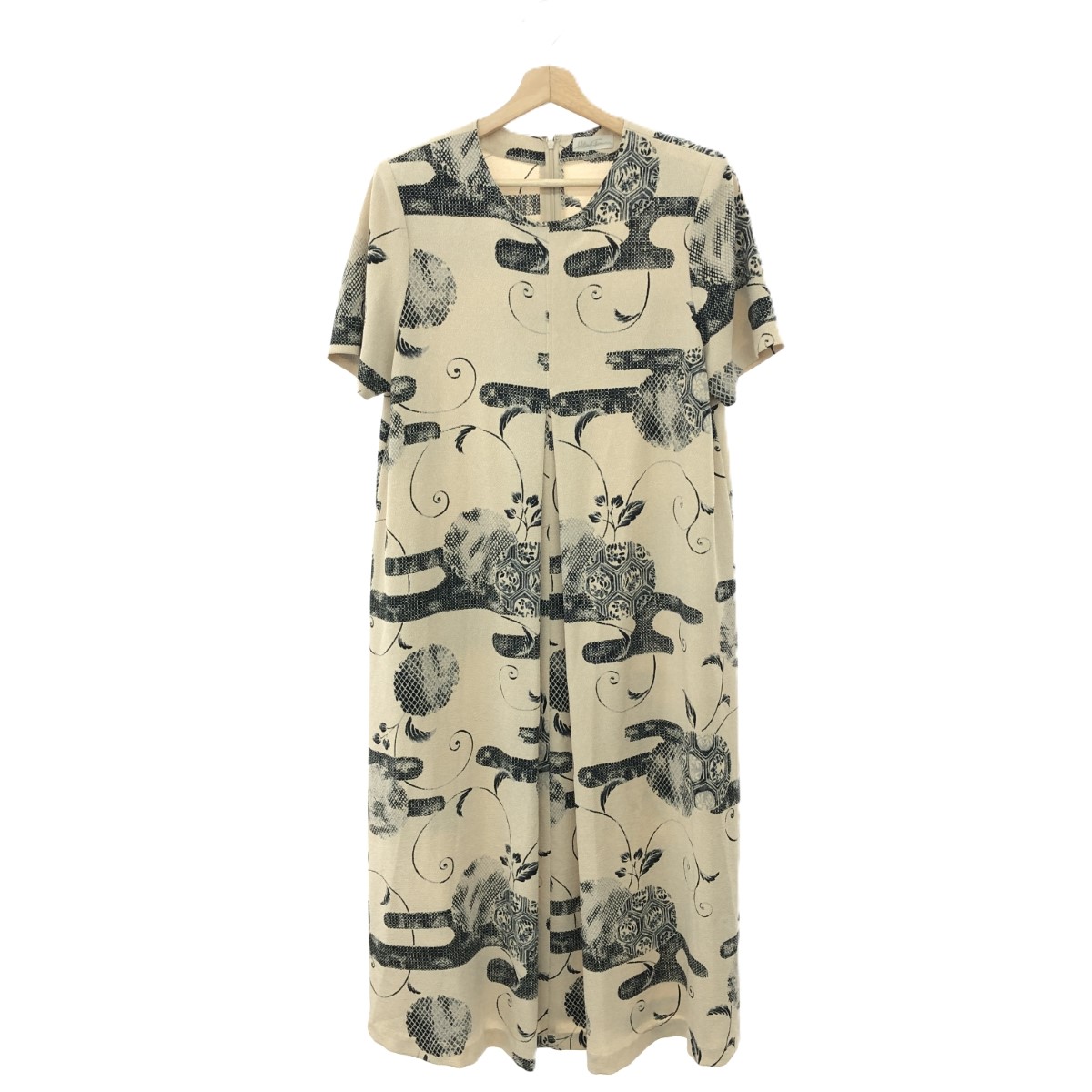 【楽天市場】Hitoshi Tamura ヒトシタムラ 詩仙堂 シセンドウ ちりめん かのこ 半袖ロング ワンピース 良好 ベージュ ...