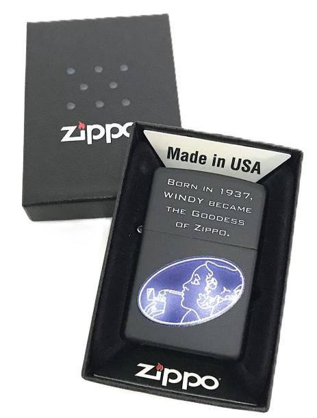 【楽天市場】【中古品・美品】zippo ジッポ— BORN IN 1937 WINDY BECAME THE GODDESS OF ウェンディ J/14 ブラック レギュラー オイルライター ...