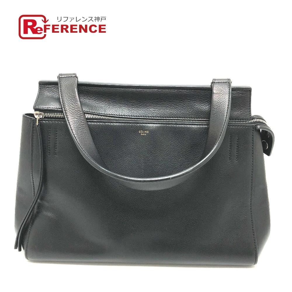 【楽天市場】CELINE セリーヌ 肩掛け エッジバッグ カバン/ワンショルダー ショルダーバッグ レザー レディース ブラック 【中古 ...