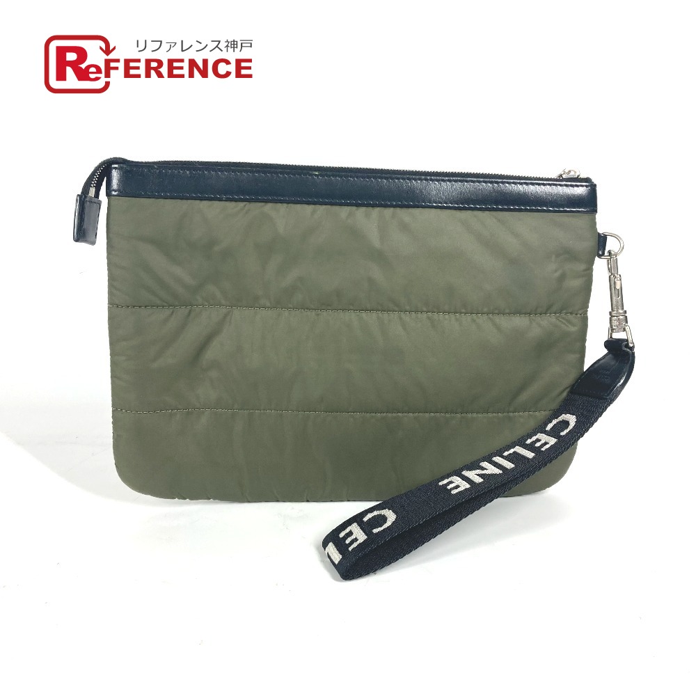 【楽天市場】CELINE セリーヌ バイカラー ロゴ ポーチ カバン クラッチバッグ レザー/ナイロン レディース カーキ 【中古】：ブランド ...