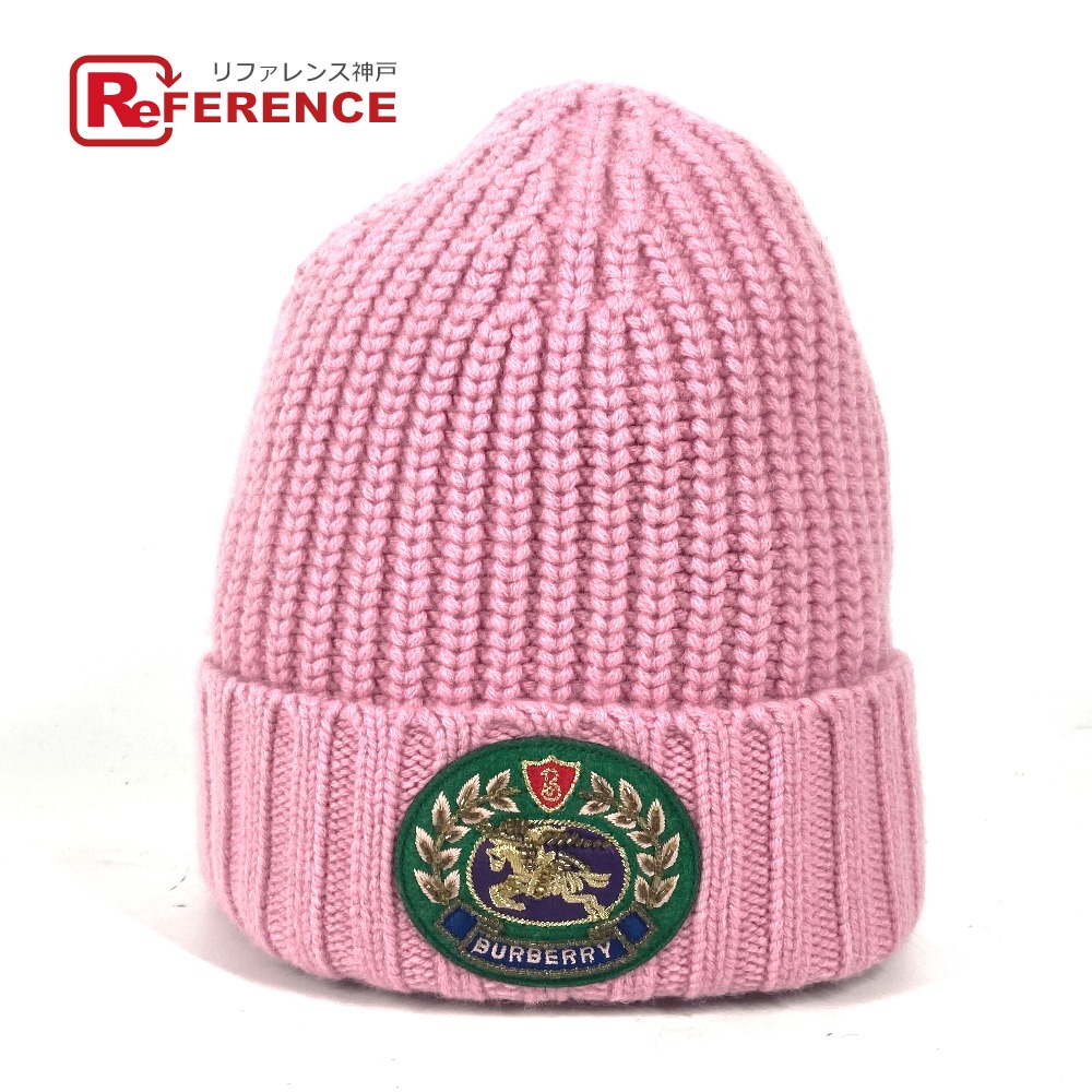 【楽天市場】BURBERRY バーバリー ビーニー 帽子 ニット帽 ニットキャップ ワッペン ロゴ ニット帽 ウール /カシミヤ レディース ...