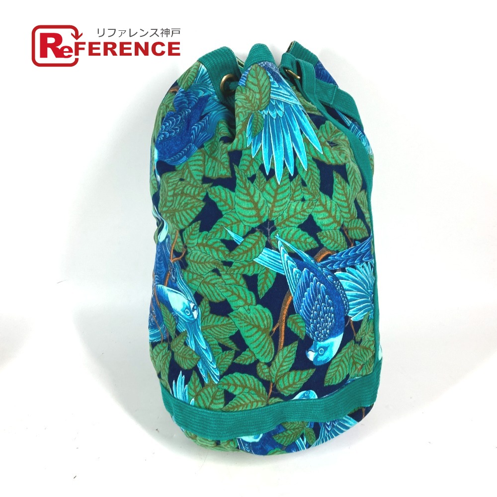 【楽天市場】HERMES エルメス 鳥柄 バード 巾着 バック カバン ショルダーバッグ キャンバス レディース グリーン 【中古】：ブランド ...