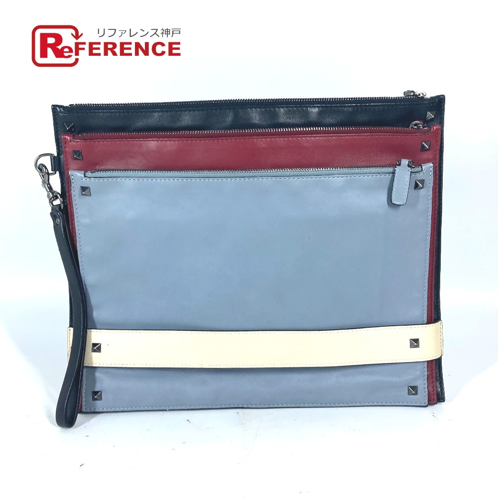 【楽天市場】VALENTINO ヴァレンティノ スタッズ 3連 セカンドバッグ トリコロールカラー カバン クラッチバッグ レザー ...