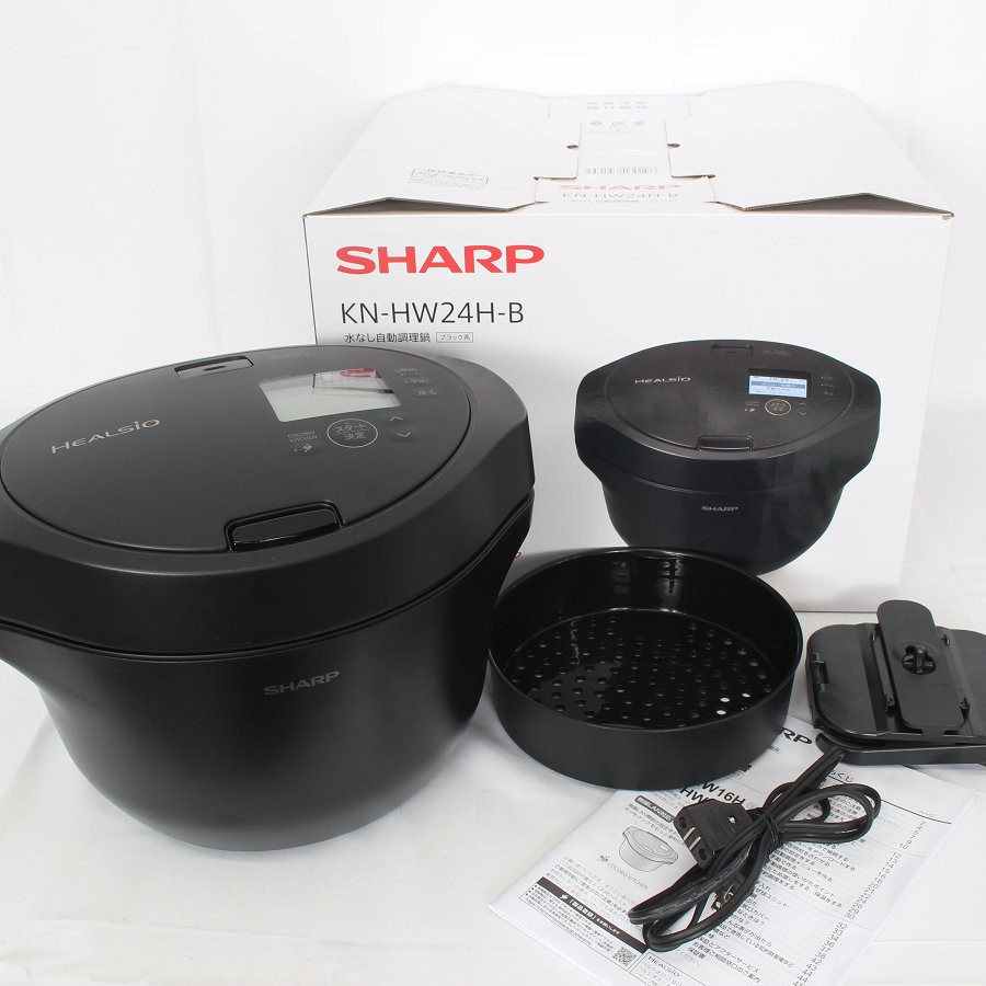 【楽天市場】【スーパーセール限定クーポン】【美品】シャープ ヘルシオ ホットクック KN-HW24H-B プレミアムブラック 水なし自動調理鍋 HEALSIO 電気圧力鍋 SHARP 本体 ...