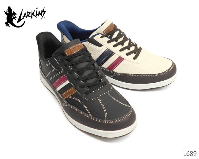 【楽天市場】LARKINS L-689 ラーキンス スニーカー メンズ 靴 スリッポン ブラック 黒 ホワイト 白 軽量 軽い 履きやすい サイドゴア 歩きやすい 疲れない ハンズフリー 手を ...