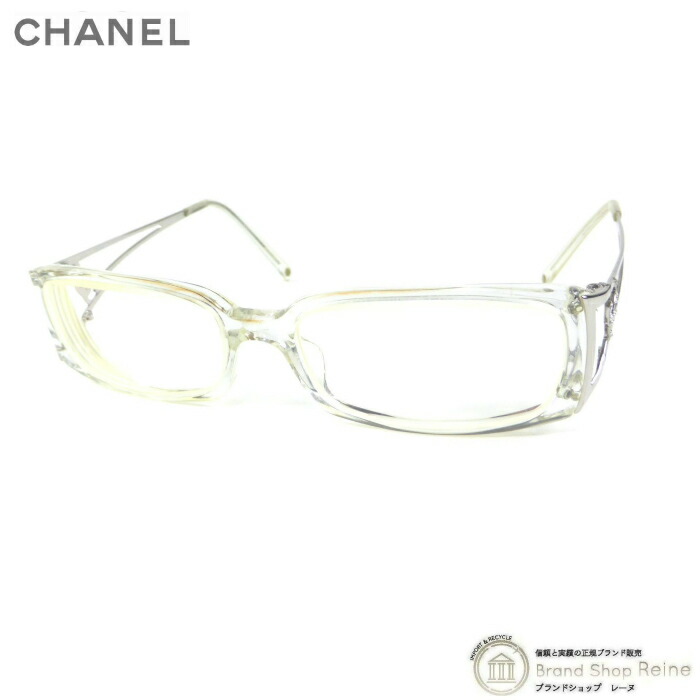 【楽天市場】シャネル （CHANEL） スクエア ココマーク ラインストーン メガネ 3073 クリア 度入りレンズ アイウェア【中古 ...