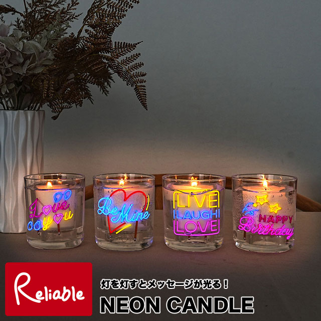 【楽天市場】NEON CANDLE LIGHT ネオンキャンドル 蝋燭 ネオンライト ギフト 誕生日 パーティー 贈り物 ムーディー ライト ...