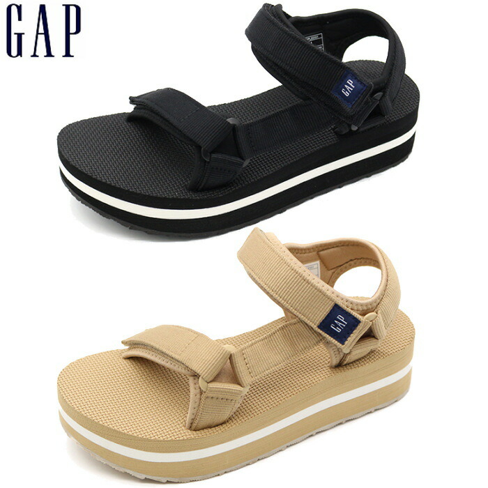 【楽天市場】ギャップ GAP レディース サンダル スポーツサンダル ベルクロ ベルトテープ 厚底 美脚 軽量 歩きやすい カジュアル ストラップサンダル アウトドア GPL22331 ...