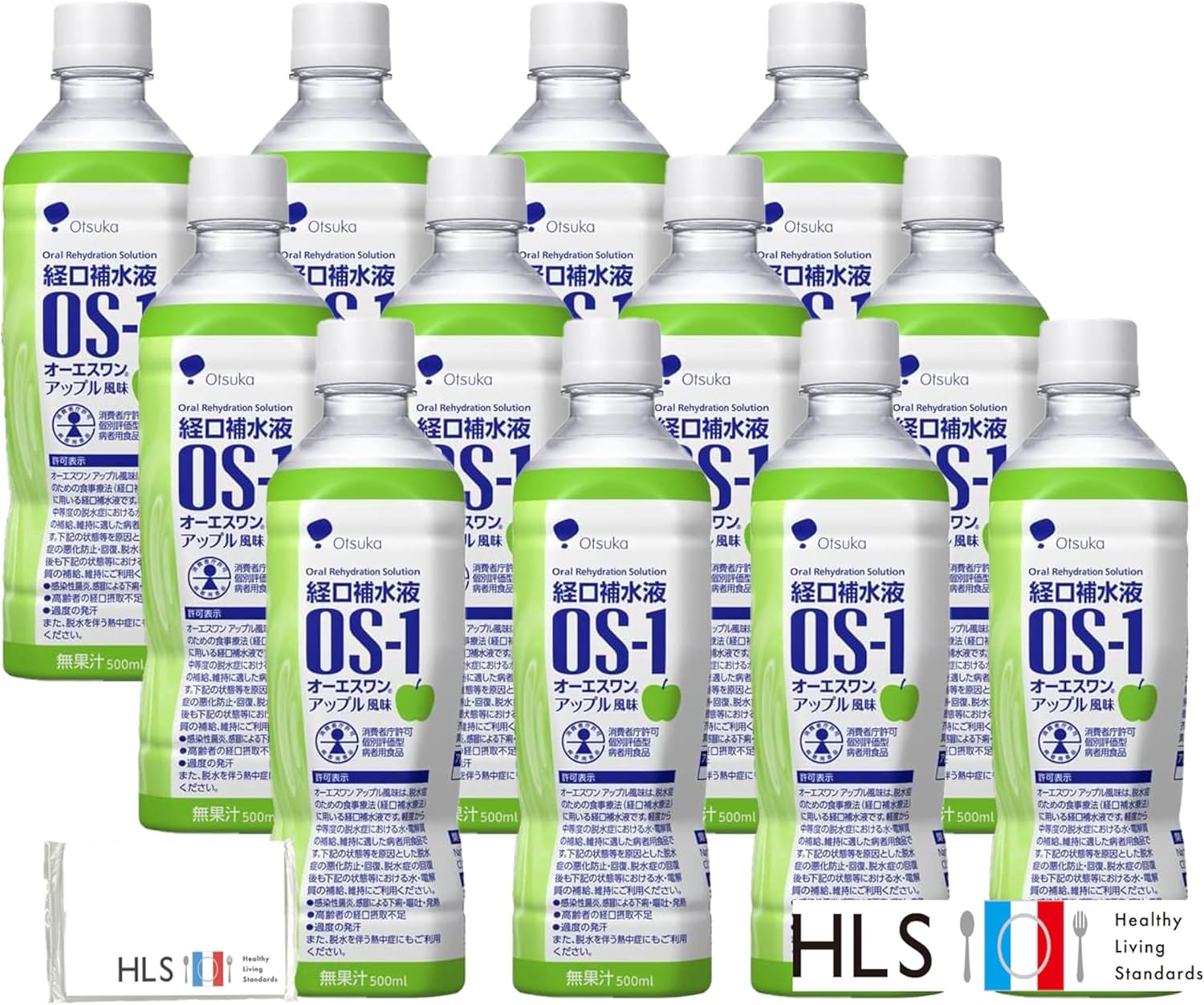 【楽天市場】送料無料【HLS】大塚製薬工場 経口補水液 OS-1 オーエスワン りんご 500ml × 12本 HLSオリジナルポケットティッシュ付：RELUCIR楽天市場店