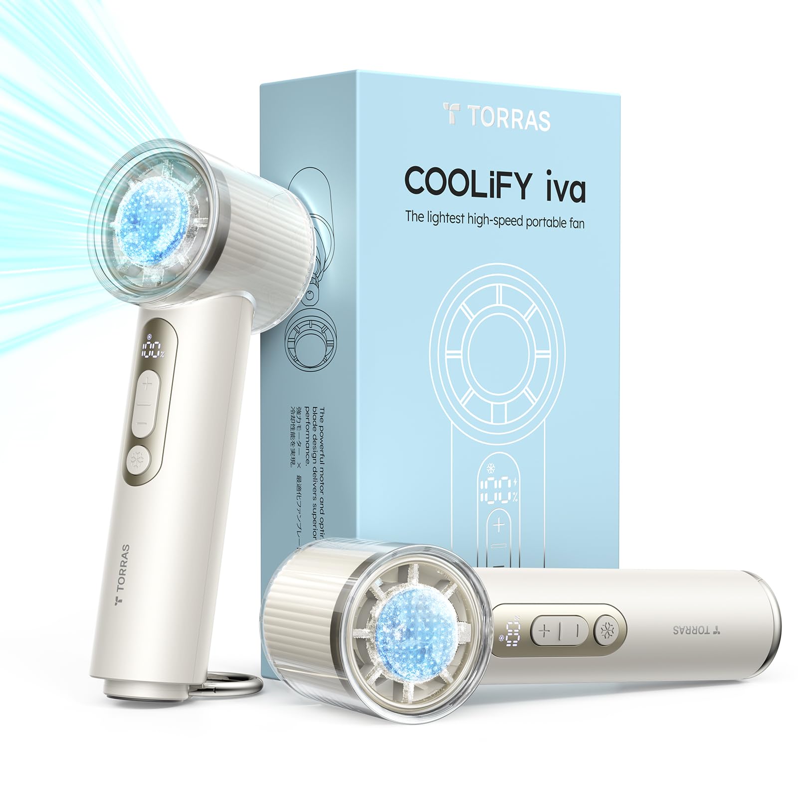 【楽天市場】【2025新登場・COOLiFY iva】TORRAS ハンディファン 冷却プレート 手持ち扇風機 携帯扇風機 小型 100段階 静音 最大12時間動作 Type-c 充電式 ...