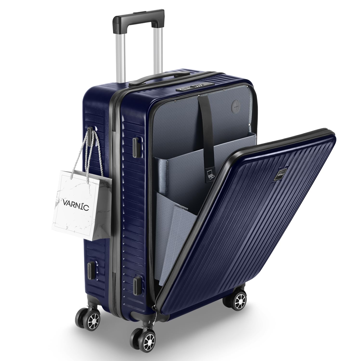 【楽天市場】[VARNIC] スーツケース フロントオープン 多機能キャリーケース 超軽量 耐衝撃 前開き キャリーバッグ USBポート付き TSAダイヤル式ロック 360度回転 ダブル ...