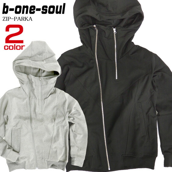 【楽天市場】b-one-soul パーカー ビーワンソウル ジップアップパーカー ハイネック メンズ 変形デザイン 斜めジップ ...
