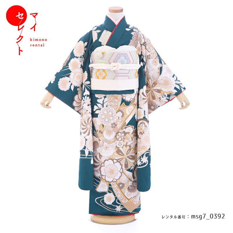 【楽天市場】【レンタル】 身長110cm～125cm 着物レンタル 七五三 7歳 女の子 しゃれっこ msg7_0392 七歳 753着物 ...