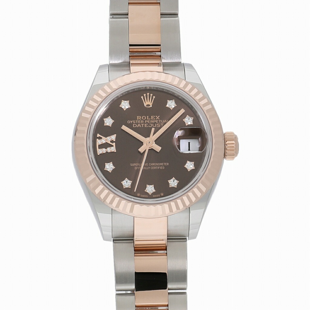 【楽天市場】[ローン24回無金利] ロレックス デイトジャスト 28 チョコレート×9Pスター/IXダイヤ 279171G レディース 新品 ...