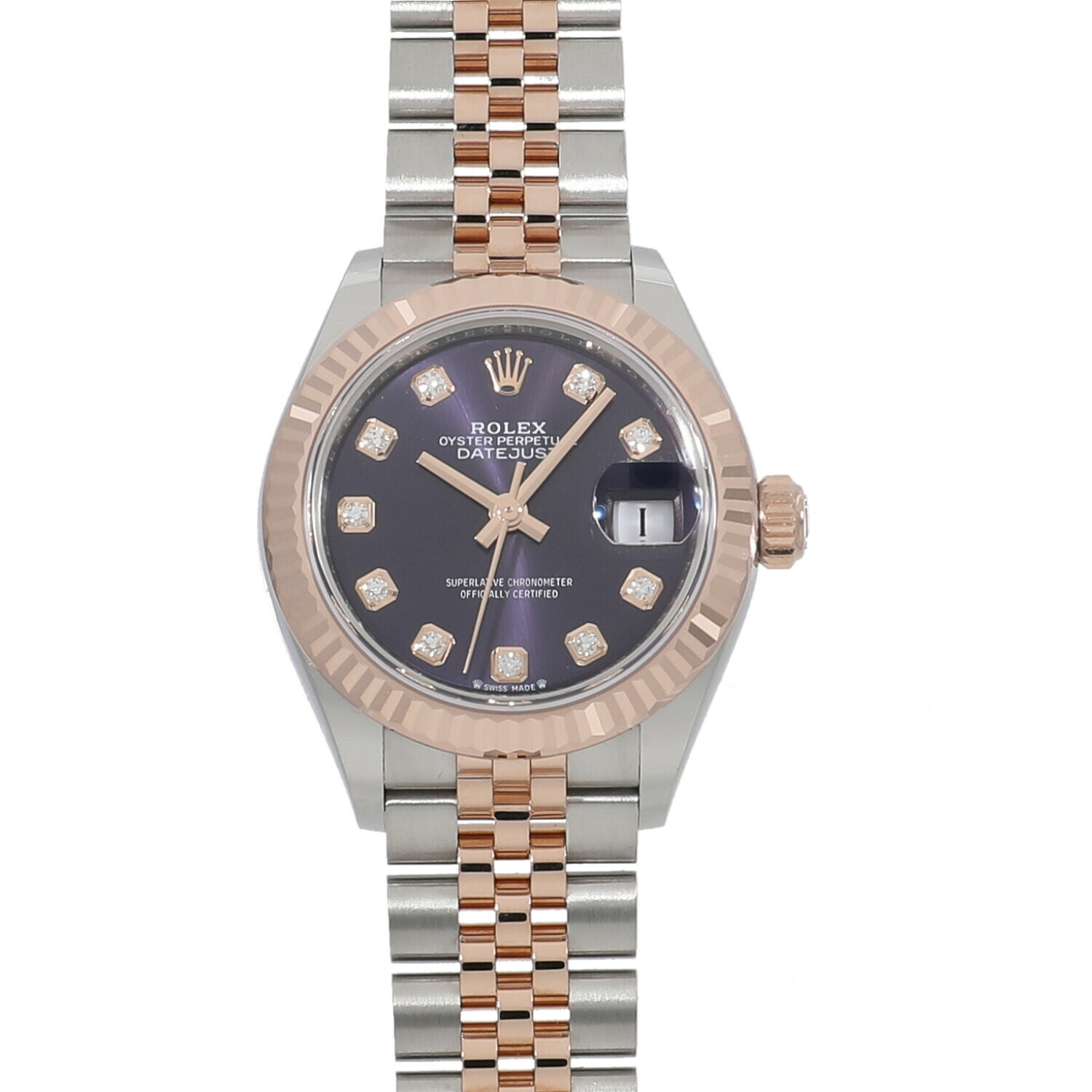 【楽天市場】[未使用]ロレックス レディ デイトジャスト 28 279171G オーベルジーヌ×10Pダイヤ レディース 送料無料 腕時計 ...