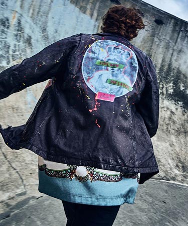 【楽天市場】【glamb(グラム)】【予約販売11月下旬～12月上旬入荷】Anarchy Paint Riders JKT アナーキーペイント ...