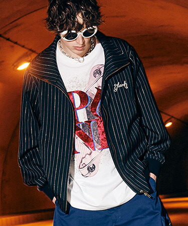 【楽天市場】【glamb(グラム)】【予約販売5月下旬～6月上旬入荷】Sparkle Stripe Track Jacket スパークル ...
