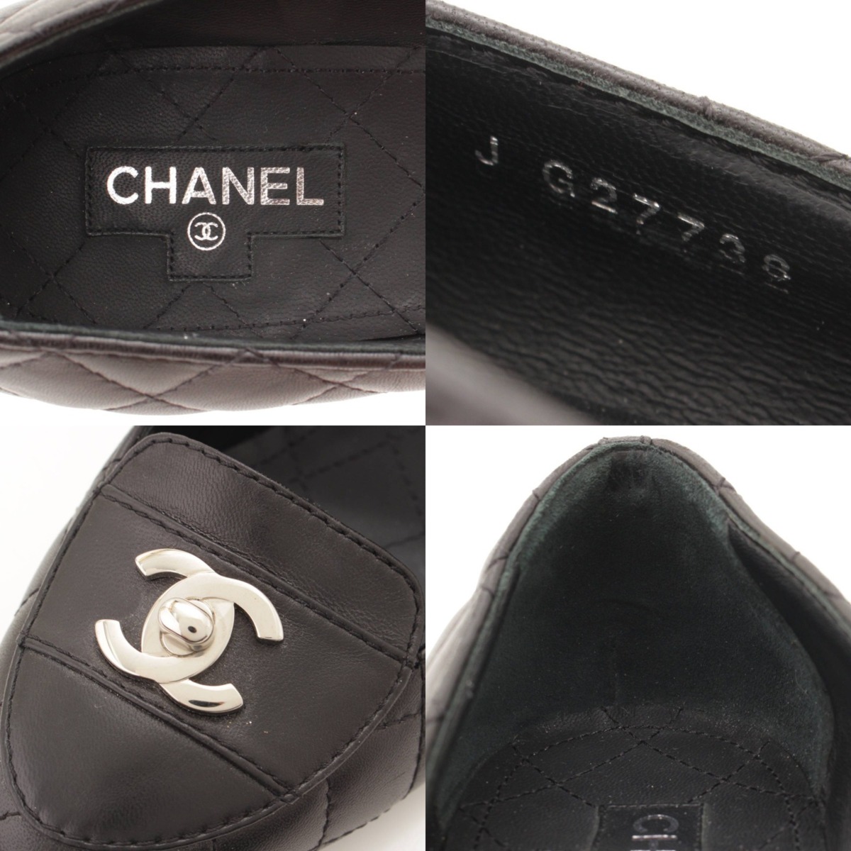 【楽天市場】【シャネル】Chanel ターンロック マトラッセ レザー ヒール パンプス G27738 ブラック 39C 【中古】【鑑定済 ...