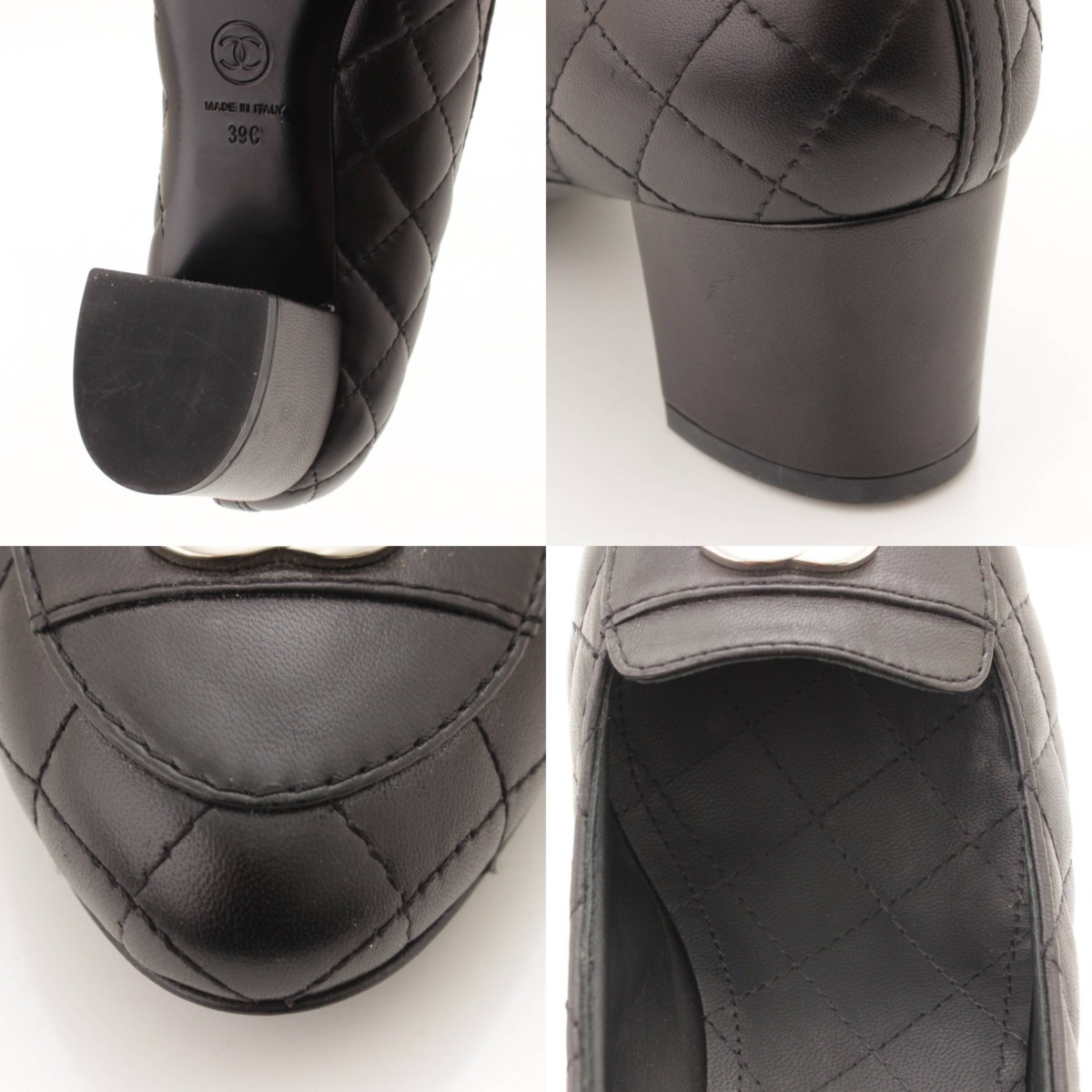 【楽天市場】【シャネル】Chanel ターンロック マトラッセ レザー ヒール パンプス G27738 ブラック 39C 【中古】【鑑定済 ...