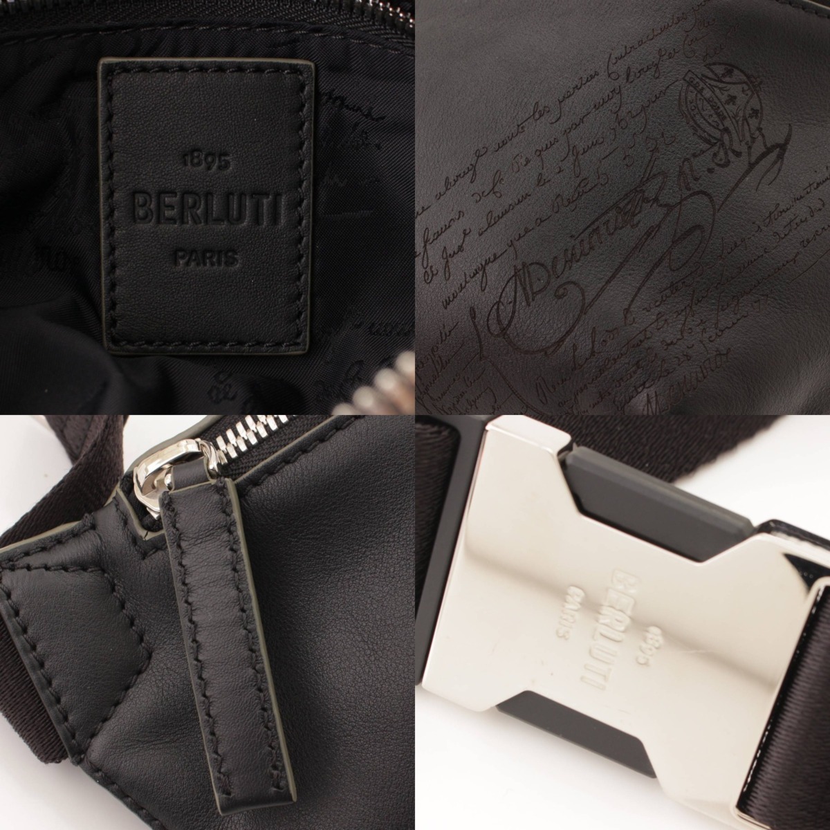 【楽天市場】【ベルルッティ】Berluti コンプライス スモール カリグラフィー レザー ボディバッグ U0159 ブラック 【中古】【鑑定 ...