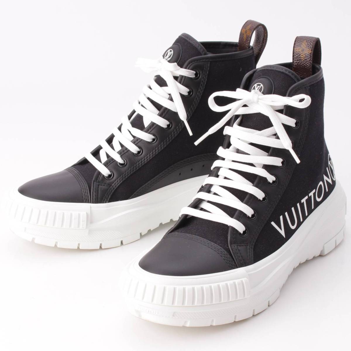 【楽天市場】【ルイヴィトン】Louis Vuitton 21年 LVスクァッドライン キャンバス モノグラム ハイカットスニーカー ブラック ...