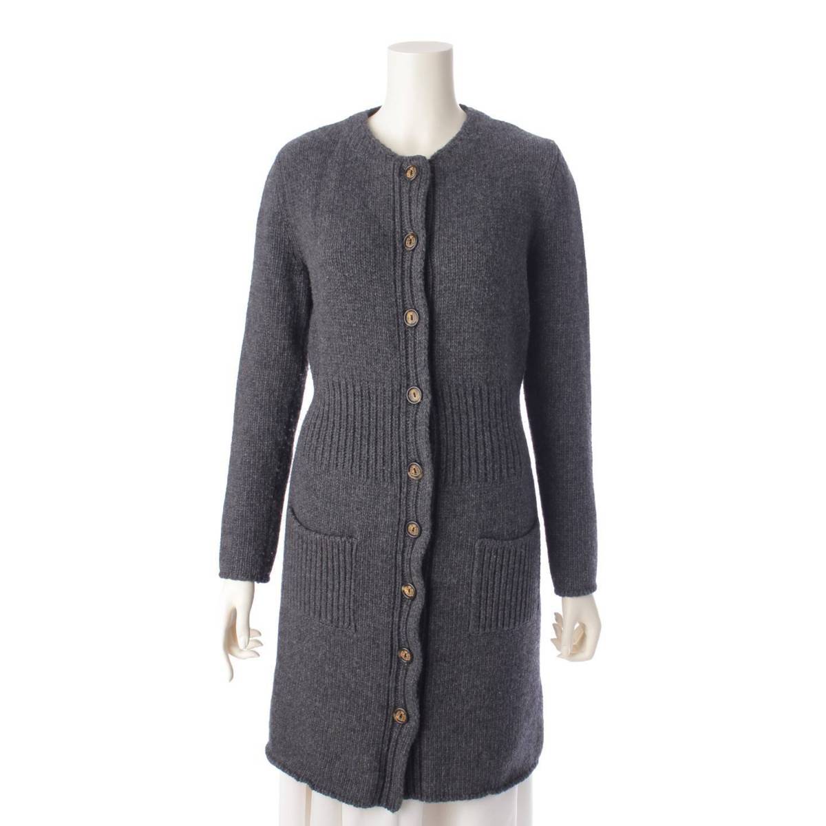 【楽天市場】【ルシアン ペラフィネ】Lucien Pellat-Finet カシミヤ ニット Uネック ロングカーディガン トップス グレー ...