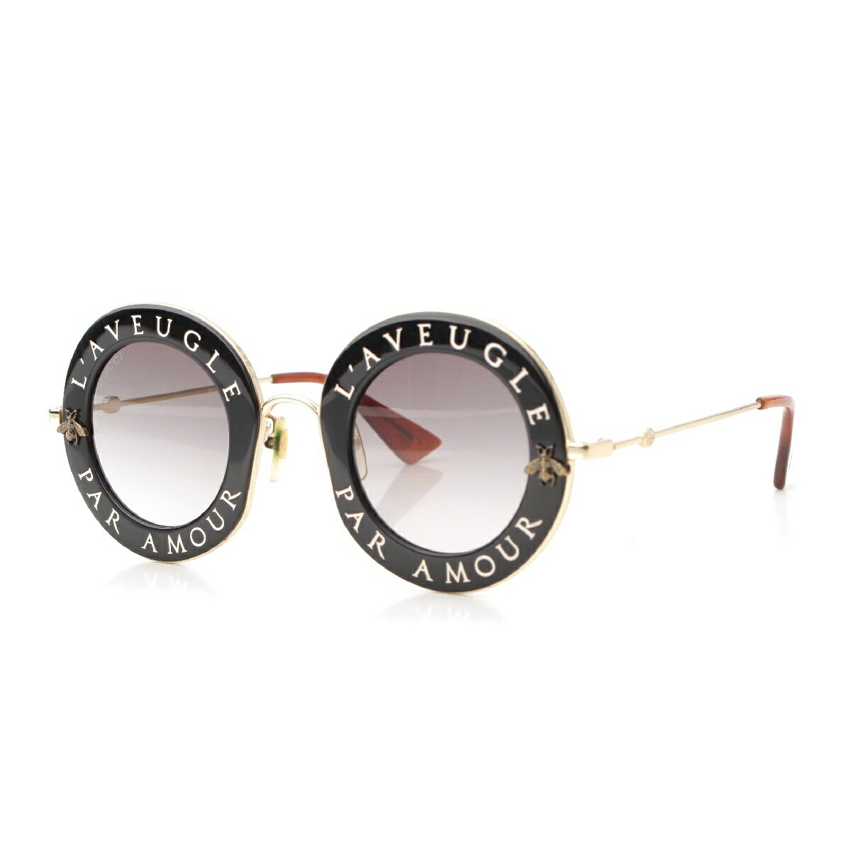 【楽天市場】グッチ GUCCI L'AVEUGLE PARAMOUR GG ビー ラウンド サングラス ブラック【中古】【正規品保証】：retro
