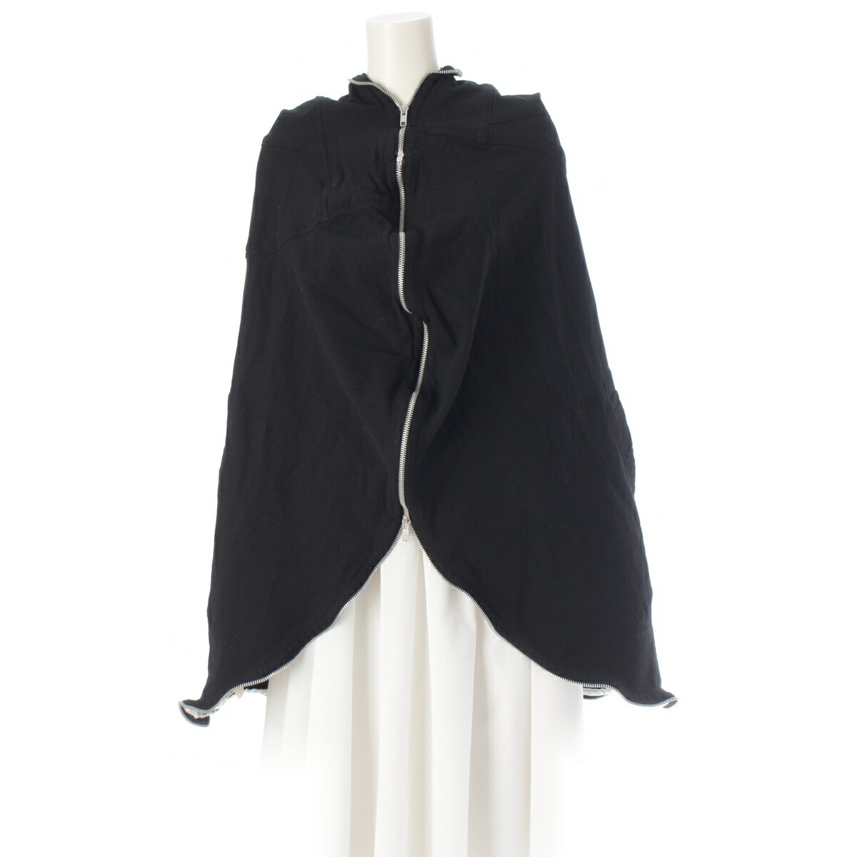 【楽天市場】コムデギャルソン COMME des GARCONS AD2011 ポリエステル縮絨 製品染め 変形 ジップ ポンチョ GH ...