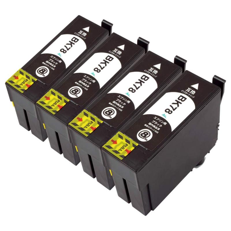 【楽天市場】EPSON エプソン ICBK78 ×4【大容量ブラック4本セット】ICチップ残量表示検知機能付き Mt.Smile製 互換 インク カートリッジ 歯ブラシ 【365日】サービス ...