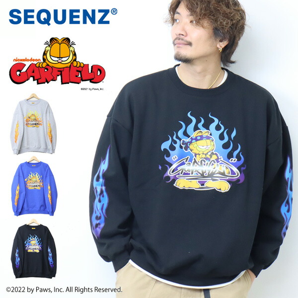 【楽天市場】SEQUENZ ガーフィールド ファイヤーパターン スウェットシャツ 裏起毛 23370905 トレーナー メンズ レディース ユニセックス 送料無料：REX ONE レックスワン