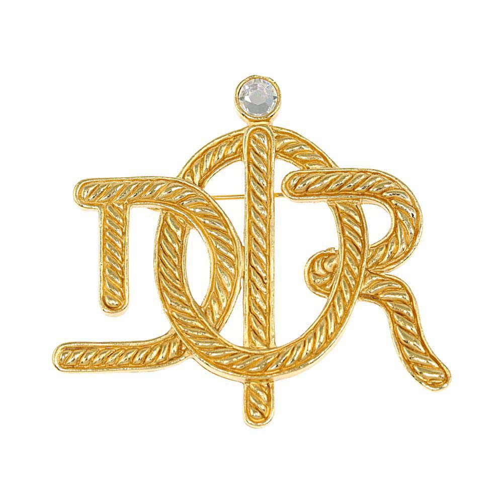 【楽天市場】クリスチャンディオール ロゴブローチ ゴールド Christian Dior【A】【レディース】/h201027【RF2 ...