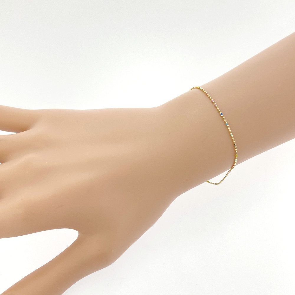 【楽天市場】コレット カラフル･エナメルフィニッシュブレスレット/K10YG/416-0.6g/イエローゴールド/マルチカラー/colette ...