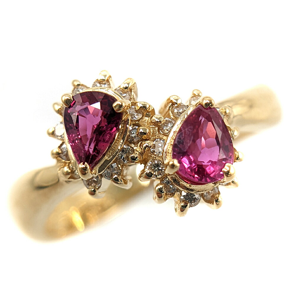 【楽天市場】ルビー・ダイヤモンドリング・指輪/K18YG/750-3.4g/RU0.49ct/FD:0.12ct/8号/#48/イエローゴールド【♀】【N】【レディース】/h221125 ...